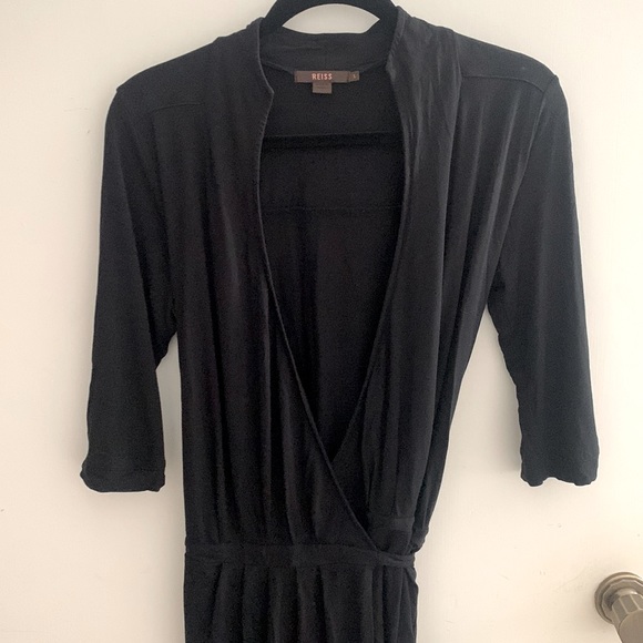 Reiss | Dresses | Reiss Black Jersey Wrap Dress | Poshmark
